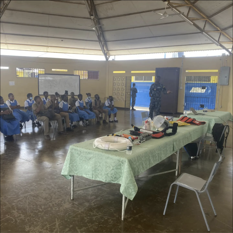 ENGAGING OUR YOUTH! Members of the First District Jamaica Defence Force ...